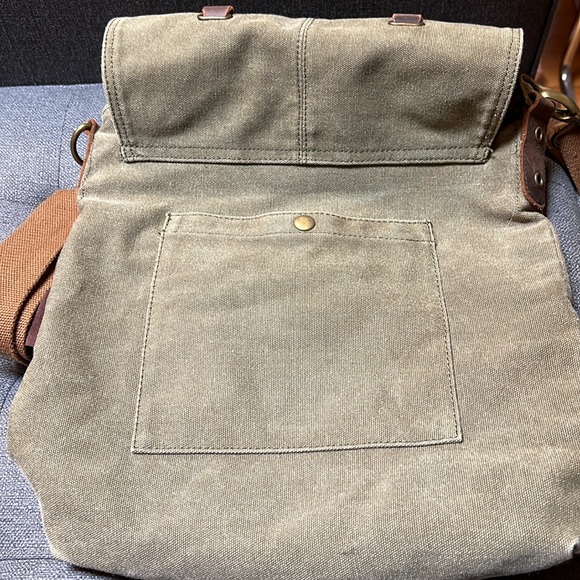 Fossil | Bags | Ahmik Green Canvas Messenger Bag | Poshmark